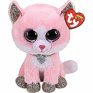TY 2007516 Fiona Cat Beanie Boo Pink Stuffed Animal, Multicoloured, 3.1 x 2.75 x 5.51 Centimeters
