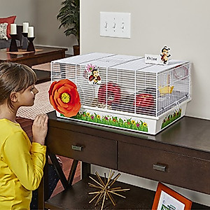 MidWest Homes for Pets Hamster Cage | Lovely Ladybug Theme | Accessories & Decals Included