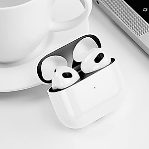 Johncase 2 Sets Dust Guard Sticker Compatible with AirPods Cases 3rd Generation (Black)