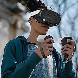 for Oculus Quest 2 Accessories Face Cushion Cover for Quest 2 Contorller Grips Lens Cover VR Silicone Covers VR Shell Cover Thumbsticks Covers for Meta Quest 2 Disposable Eye Cover 5pcs (Black)