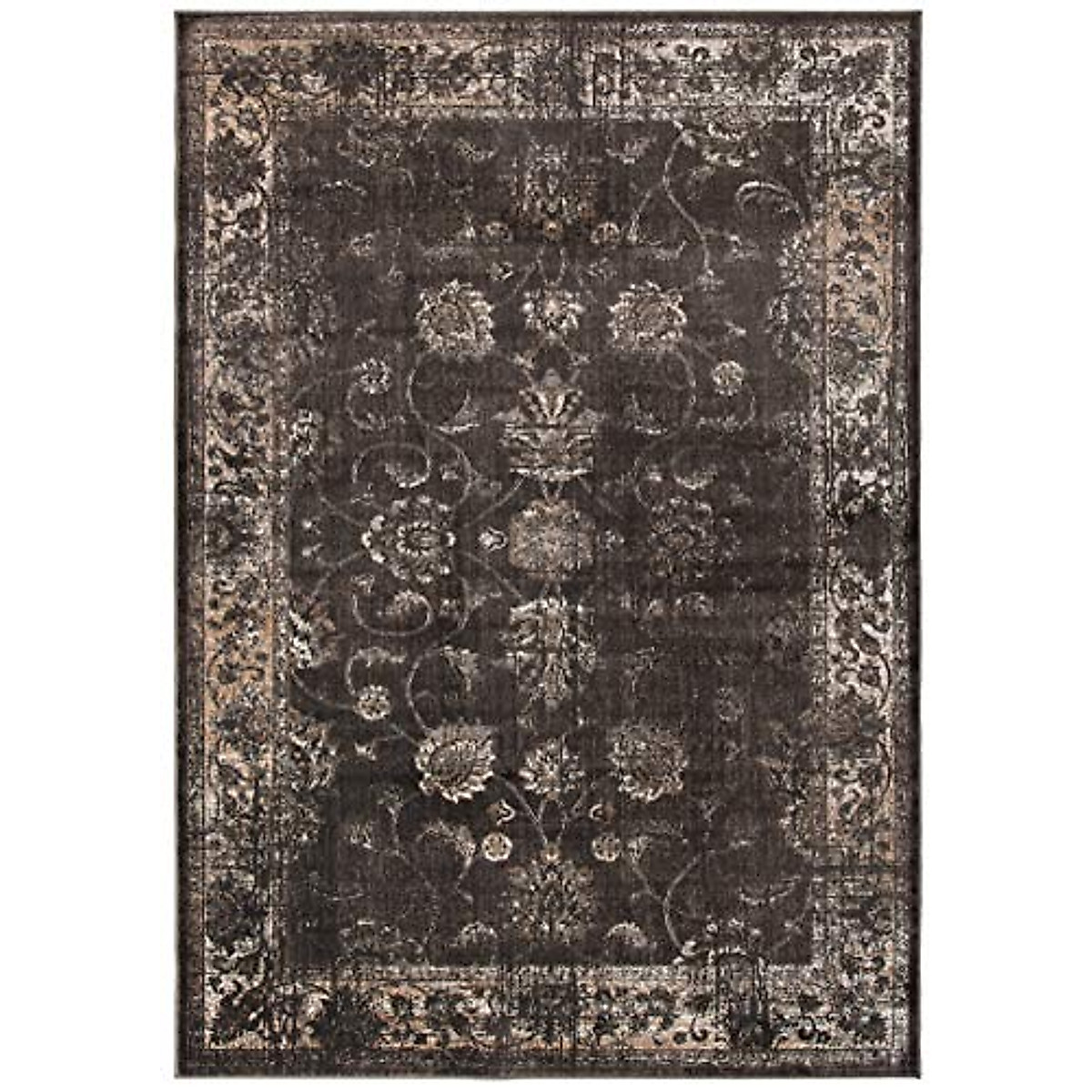 SAFAVIEH Vintage Collection 5'3" x 7'6" Soft Anthracite VTG117 Oriental Distressed Premium Viscose Area Rug
