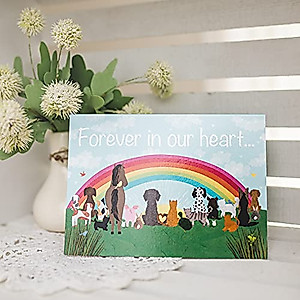 Tiny Expressions Rainbow Bridge Pet Sympathy Memorial Card with Envelope 5"x7" (Rainbow Bridge Card)