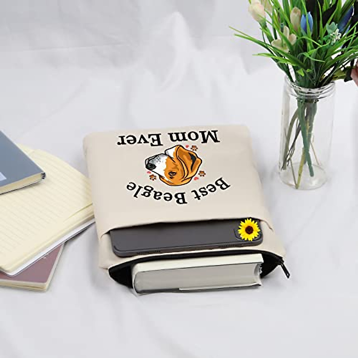 Beagle Book Sleeve Beagle Mom Gift Beagle Dog Book Protector Best Beagle Mom Ever Book Cover Beagle Owner Lover Gift