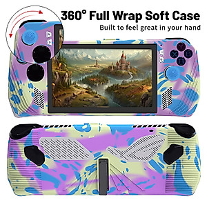 LUPAPA Protective Case for ROG Ally with Kickstand, Protective cover Equipped with Brackets, Anti-Scratch and Anti-Slip, Accessories for ROG Ally Gaming Handheld (Mix of Purple, Yellow and Blue)