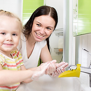 OIIKI Faucet Extenders for Toddler Kids Children Hand Washing, 4 Pack Silicone Sink Faucet Extender Wash Helper, Kitchen Bathroom Spout Sink Tub Extender Hand Wash Fun Kit