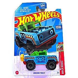 Hot Wheels - Bricking Trails - Brick Rides 1/5 - 2023 - Mega Block - Blue/Red - Mint/NrMint Ships Bubble Wrapped in a Sized Box