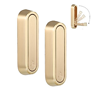 Dntorx Folding Coat Hooks, 2 Pcs Foldable Gold Wall Hooks Heavy Duty Foldable Hook Bathroom Towel Hooks Robe Hooks Wall Mounted for Hanging Coat Towels Clothes Hat Bags Keys