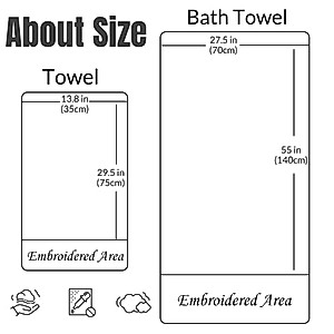 ubjva Personalized Towels with Embroidered Name Custom Towel Hand Towels Decorative Hand Towels for Bathroom Kitchen Hotel Makeup - Hand Towel - 13.8" x 29.5"