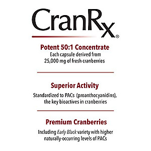 Nature's Way CranRx BioActive Cranberry, Urinary Tract Health Support* Supplement, 500mg per serving, 30 Vegetarian Capsules