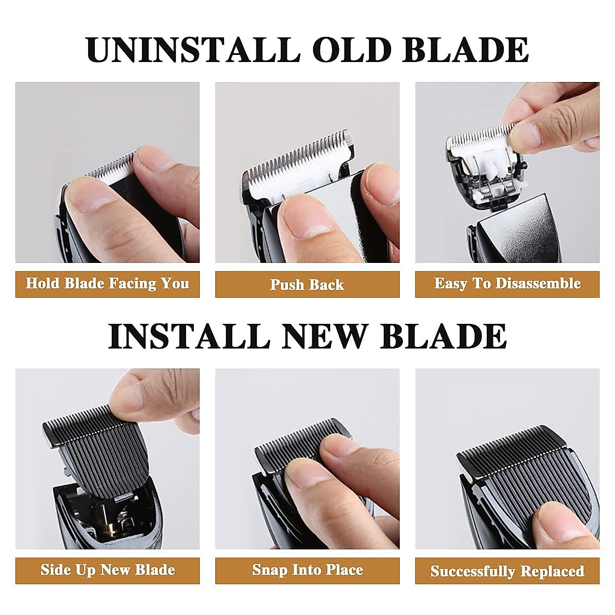 Telfun Electric Groin Hair Trimmer Ceramic Blade Head Refill, Hygienic Snap-in Trimmer Replacement Cartridge, Personal Shaver Replaceable Blade, 1 Pack