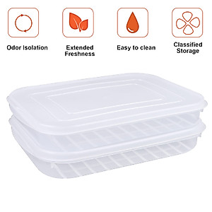 2 Packs Bacon Keeper Plastic Deli Meat Container for Fridge with Lids Airtight Cold Cuts Storage Containers for Fridge Storage Box Food Shallow Low Profile Bacon Holder with 2 Pcs Buffet Serving Tongs
