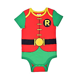 WARNER BROS Boy's 5-Pack Batman, Robin, Joker and Riddler Character Creepers, 9 Months