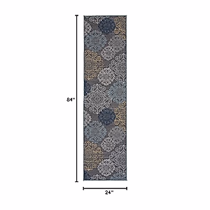 Rugshop Modern Floral Swirl Design Non-Slip (Non-Skid) Area Rug Runner 2' X 7' (22" X 84") Gray