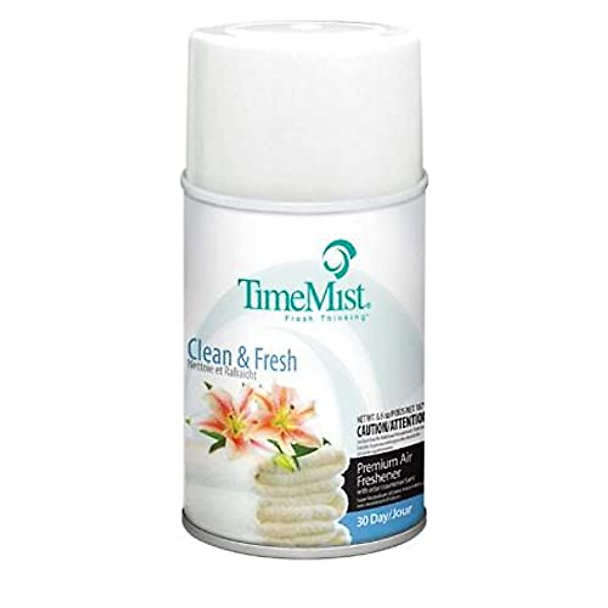 TimeMist Premium Metered Air Freshener Refills - Clean & Fresh - 7.1 oz (Case of 12) - 1042771 - Lasts Up To 30 Days and Neutralizes Tough Odors