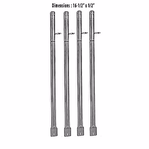 Replacement Stainless Steel Burner Expert Grill BG2824BN, BG2824BP, XG16-096-034-00, XG17-096-034-04, Fire King BG2824BP-L, Gas Models 4PK