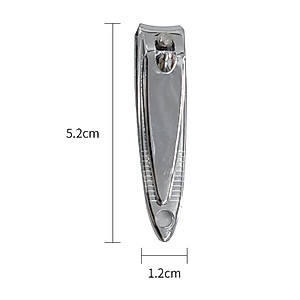 QPOIBSD 2'' Mini Finger Nail Clipper Manicure Trimmer Curved Edge, File & Key Chain ，White (2IN，3Pcs, 3.00)