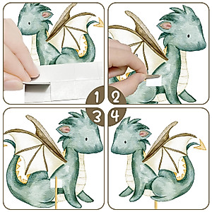 28pcs Dragon Centerpieces Sticks for Table Dragon Birthday Party Decorations Dragon Baby Shower Decorations for Baby Dragon Theme Party Supplies