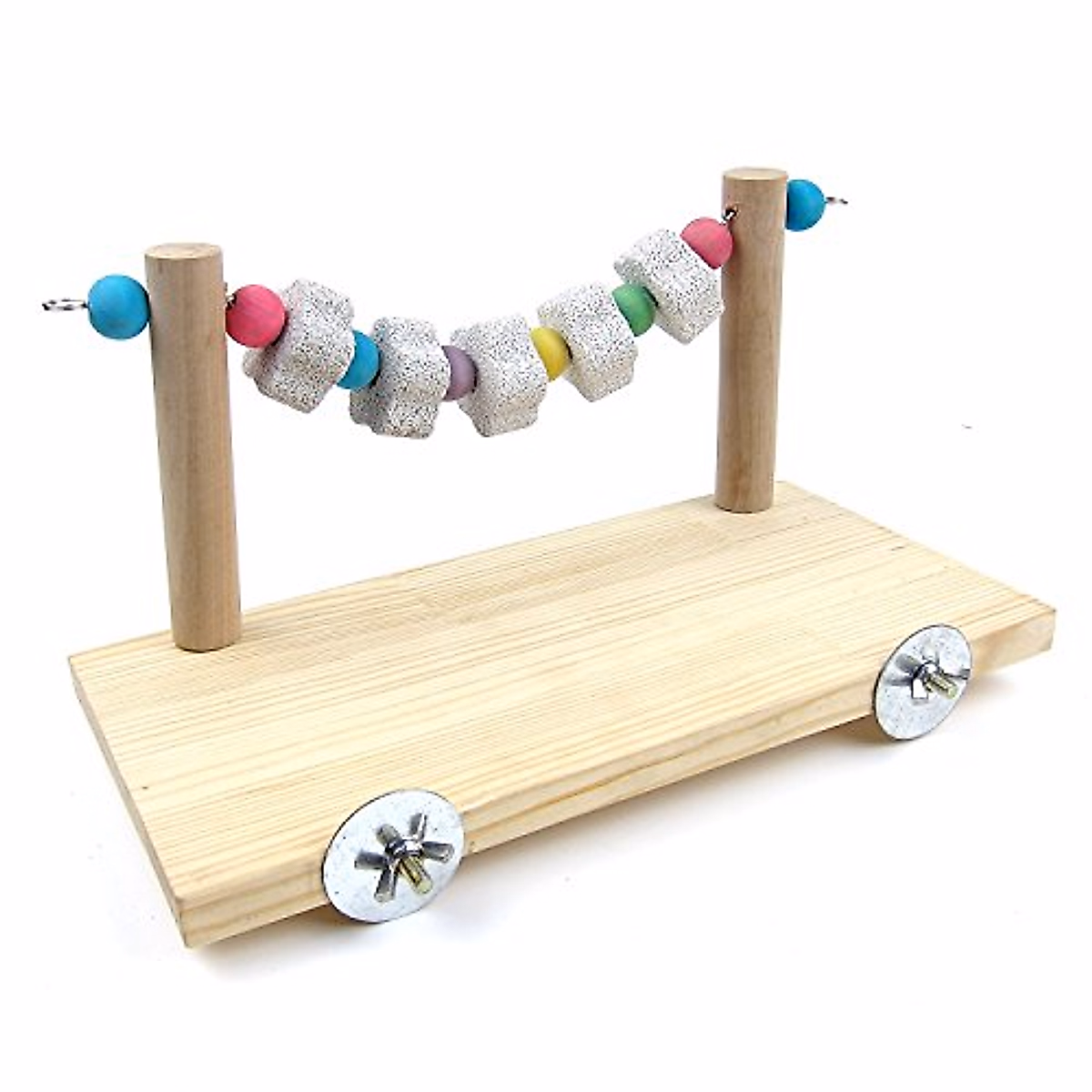 Hypeety Wooden Bird Perch Platform Pet Natural Chewing Toys Health Cage Accessories for Mouse, Chinchilla, Rat, Gerbil, Guinea-Pigs, Dwarf Hamster