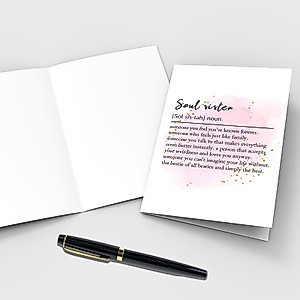 Qiliji Soul Sister Definition Birthday Card, Bestie Birthday Card Gift, Funny Birthday Card for Best Friend, Friendship Birthday Card