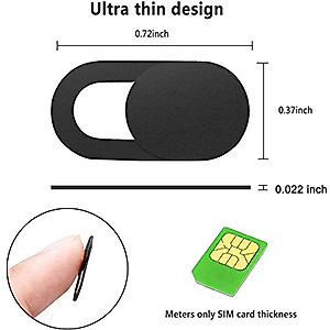 EYSOFT Webcam Cover, Webcam Cover Slide Compatible for Laptop, Desktop, PC, MacBook Pro, iMac, Mac Mini, iPad Pro, Smartphone,Protect Your Privacy and Security,Strong Adhesive (Black)