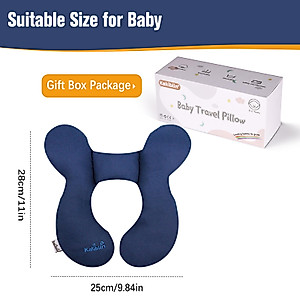 KAKIBLIN Baby Travel Pillow, Infant Head and Neck Support Pillow for Car Seat, Pushchair, for 0-1 Years Old Baby (Blue)