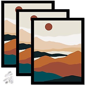 ijuerybai Black 11x14 Picture Frame Set of 3, High Transparent Frame for 11 By 14 Photo Collage Canvas Poster Size Wall Mount and Tabletop Horizontally Vertically (Black, 11 x 14 inches)