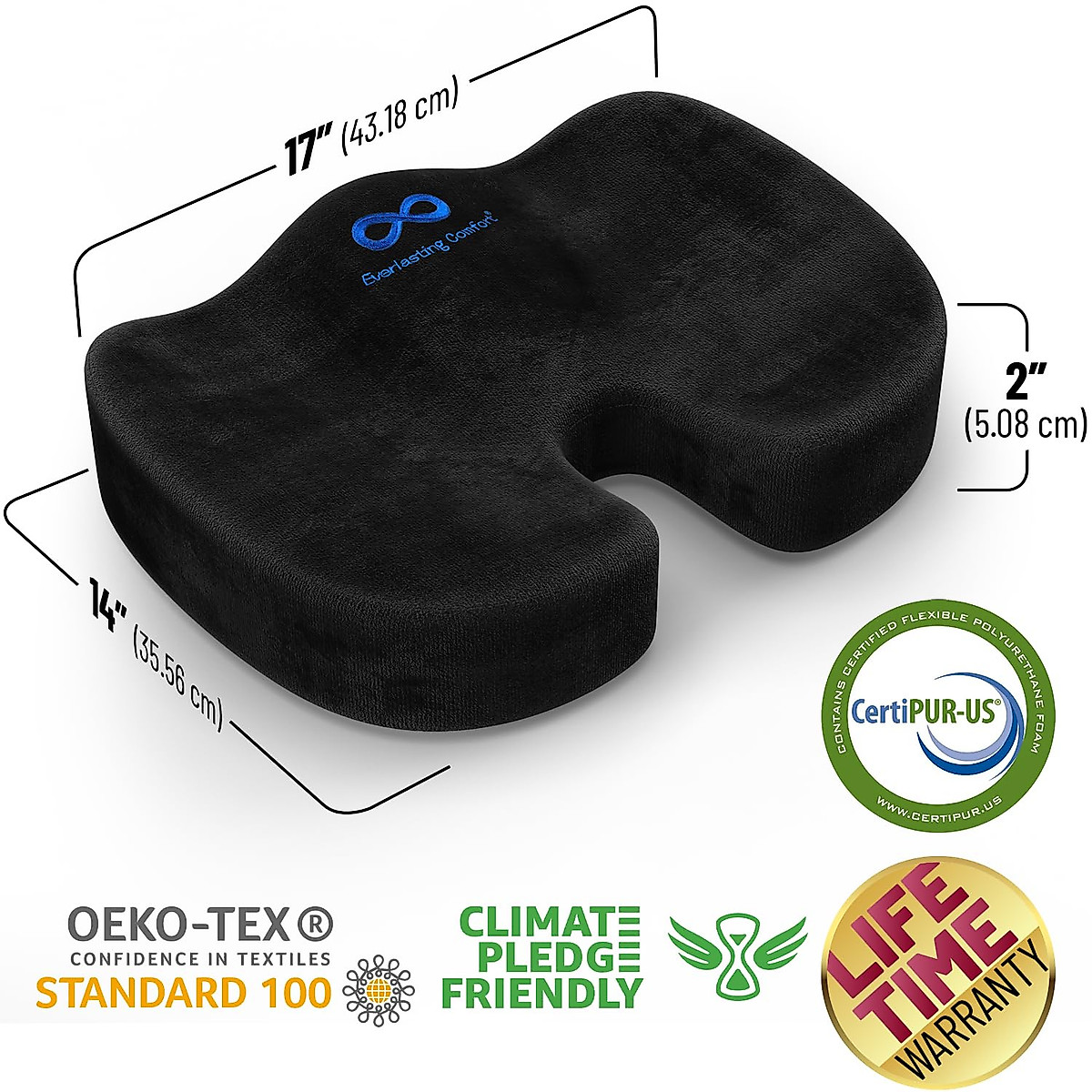 Everlasting Comfort Seat Cushion for Office Chair and Lumbar Support for Office Chair