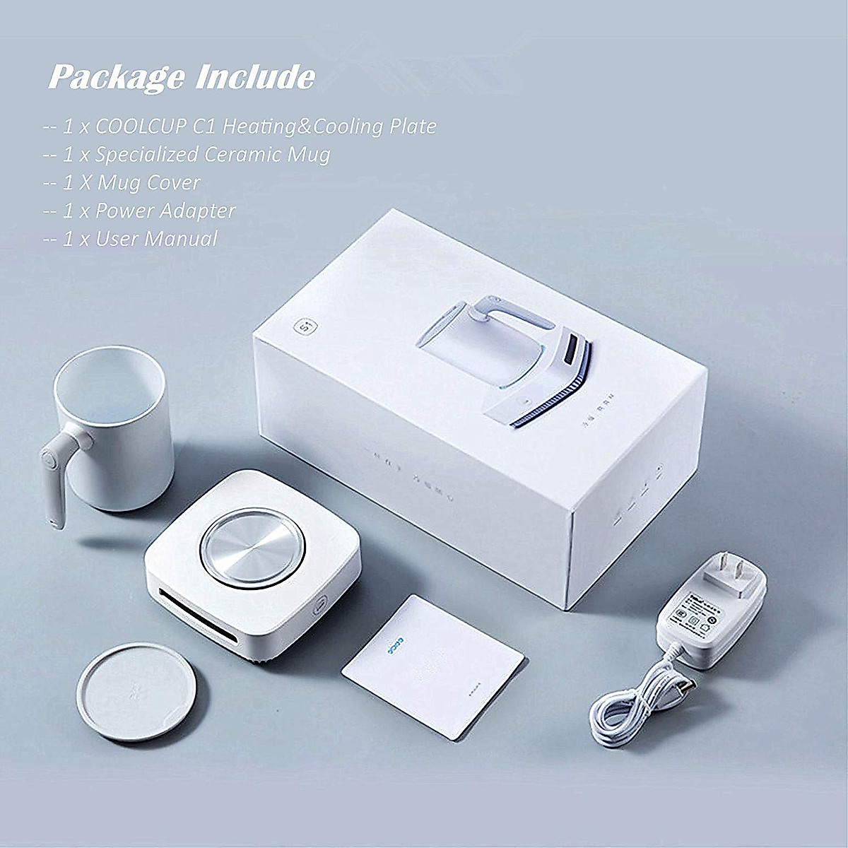 Fnoko Coffee Warmer Cup Cooler Desktop 2in1, Coffee Tea Drinks Mug Warmer or Cooler Desktop, 31℉ - 46℉ Heating and Cooling Beverage Plate For Water,Milk,Beer,Cocoa