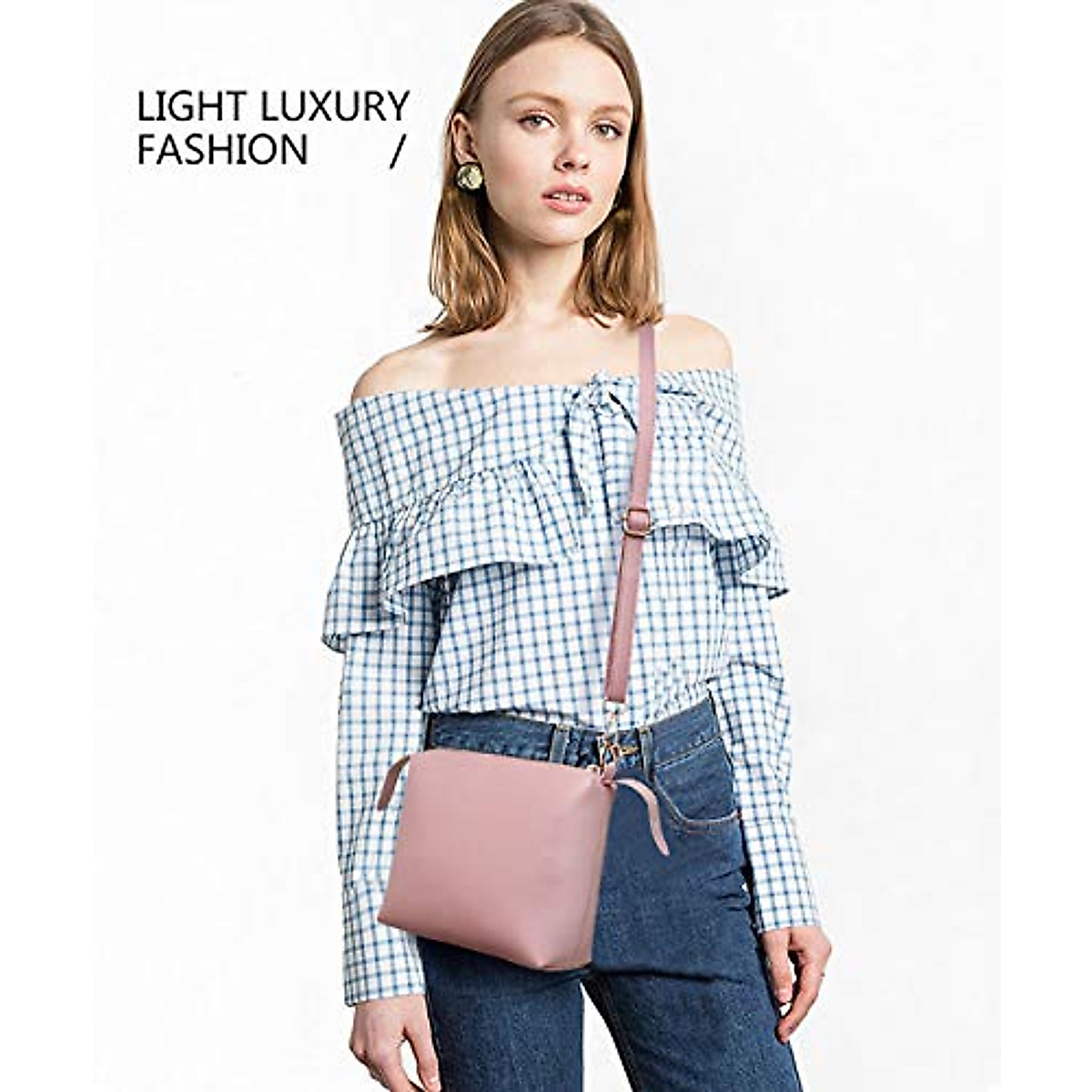 Chikencall Women 3Pcs Set Bucket Bags PU Leather Top Handle Bags Chain Shoulder Bag Satchels Working Shoper Handbag Purses Pink