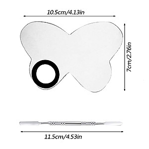 2 Pack Makeup Palette and Spatula Set，Professional Stainless Steel Cosmetic Mirror Lady Mixing Palette Tool With 6 Pcs Sponge Eyeshadow Makeup Applicator With Handle + 2 Shapes Silicone Lip Mask Makeu