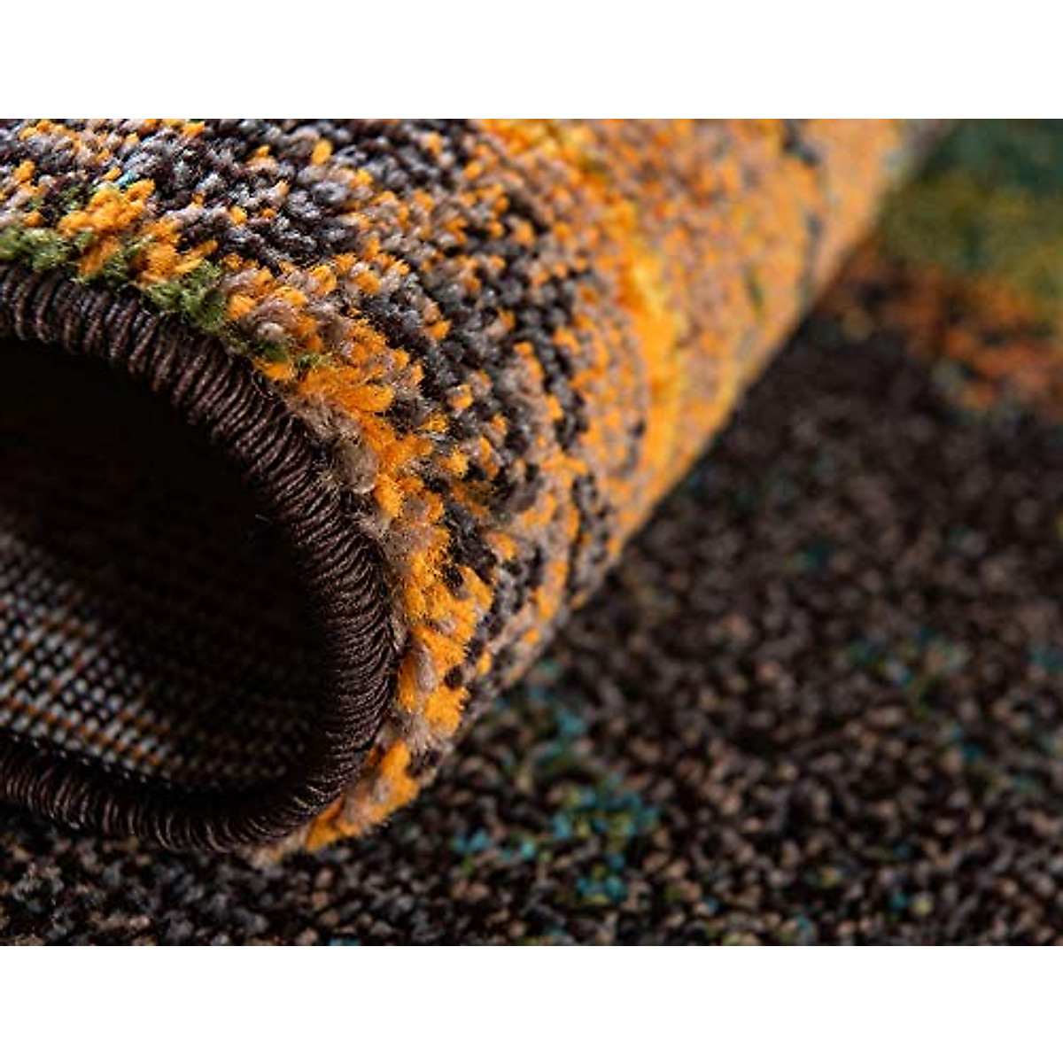 Unique Loom Jardin Collection Colorful, Vibrant, Abstract Watercolor Area Rug, 5' 1" x 8' Rectangle, Multi/Beige