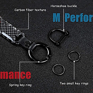 QOMAGO Car M 3 color keychain carbon fiber resin leather alloy Set Fashion Sports car keyring