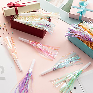GDZRDFLH 24 pcs Party Blowers, Noise Makers Glitter Metallic Fringed Party Horns for Birthday Blow Horns Graduation Sporting Party Favors Supplies