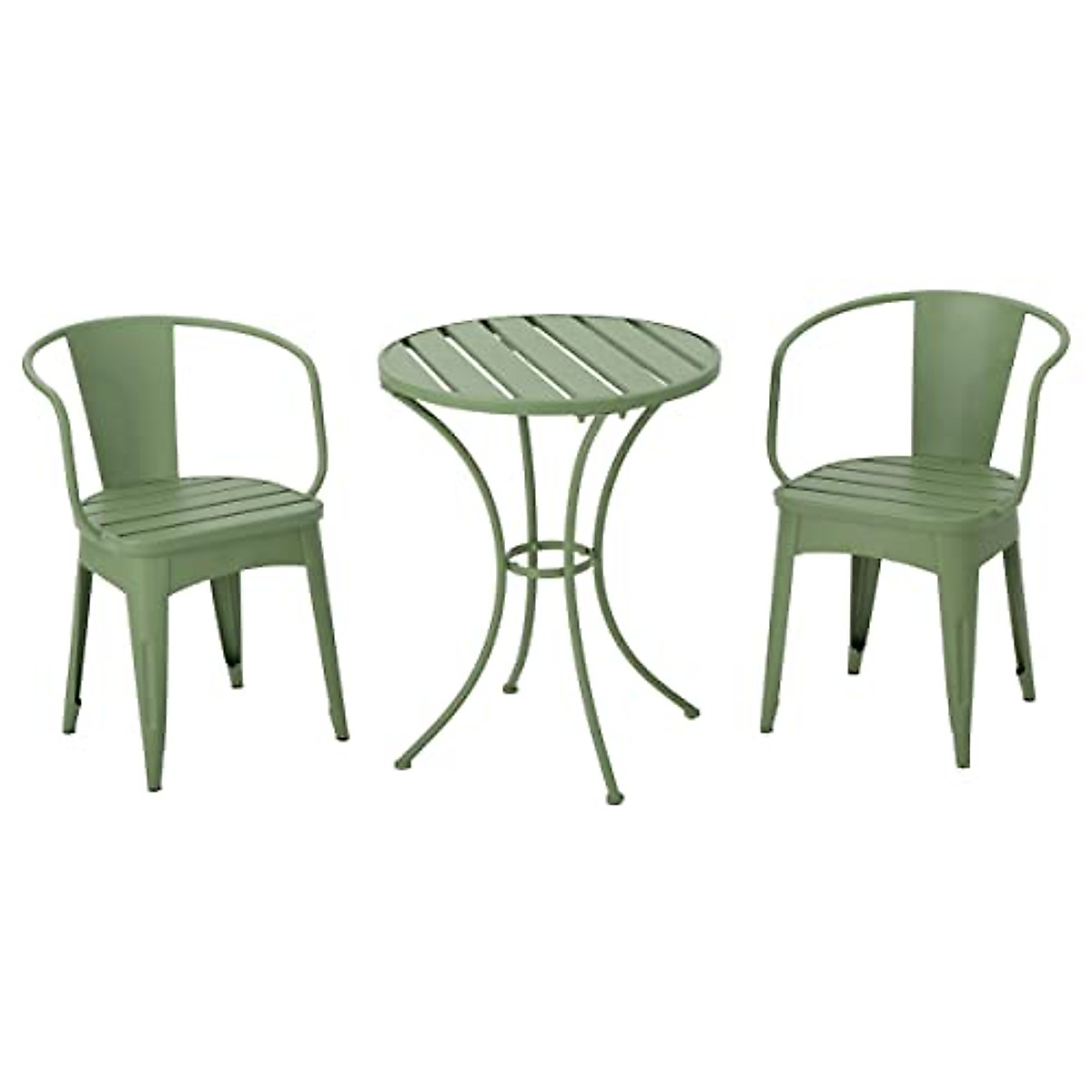 Christopher Knight Home Colmar Outdoor Iron Bistro Set, 3-Pcs Set, Matte Green
