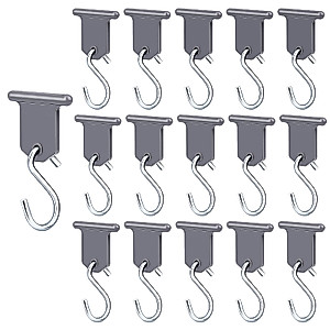 AIEX 16 Pairs RV Awning Light Holder, Plastic and Metal Camper Awning Hooks S-Shaped RV Party Light Hangers for Outdoor Camping Tent Home Party Light Hangers (Grey)