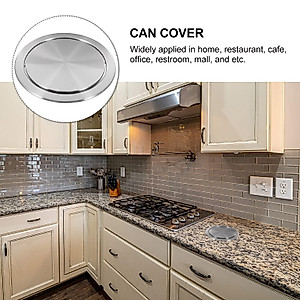 Uonlytech Trash Can Lid Simple Trash Grommet Embedded Countertop Trash Chute Round Cover Swing Flap Trash Bin Lid for Kitchen Bathroom Office