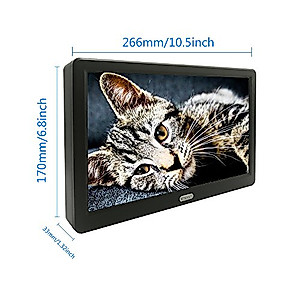 WIMAXIT 10.1 inch Full HD IPS 1920x1080 Monitor with HDMI, VGA for Versatile Display - Ideal for PC, Camera, CCTV Surveillance and Gaming Consoles