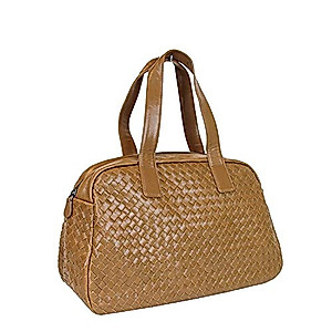 Bottega Veneta Women's Brown Leather Woven Dome Boston Bag