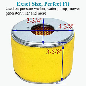HOODELL 5 Pack 17210-ZE3-505 Air Filter, Professional 17210-ZE3-010 Air Filter with Pre Cleaner, Fit for Honda GX390 13HP GX340 11HP Engine Air Filter