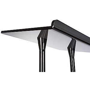 Displays2go Simple Steel Lecterns, Black Poles, Acrylic Top – Frosted Gray (LECTBLK2PL)