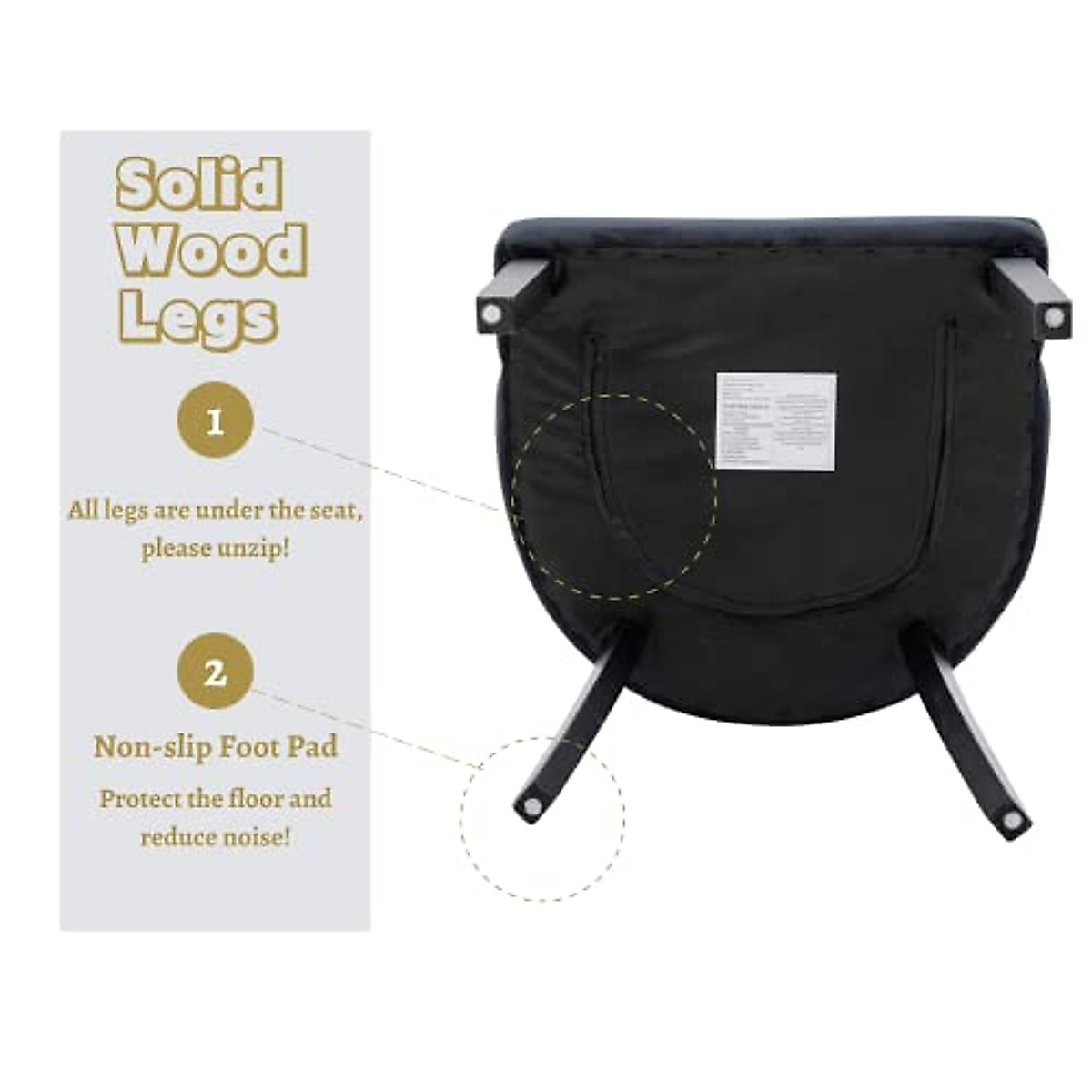 EALSON Set of 2 Linen Dining Chairs Elegant Tufted Back with Nailed Trim Home Kitchen Dining Room Chairs Armless Accent Side Chairs Solid Rubber Wood Legs, Set of 2 (Beige)