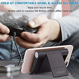 COOLOO 2Pack Phone Holder for Desk, Foldable Adjustable Multi-Angle Cell Phone Stand for Desk, Suitable for Phone 14/13 Pro Max/12/11 Plus SE/XS/XR/8/7, All Android Smartphone, Tablets (6-11")