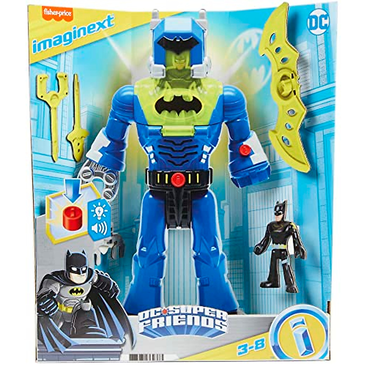 Imaginext DC Super Friends Batman Toys Insider & Exo Suit 12-Inch Robot with Lights & Sounds Plus Figure for Ages 3+ Years
