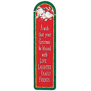Christmas Greetings Bookmarks Set of 6 - Each Measures 6" Long x 1 1/2" Wide