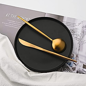 Uniturcky Flatware Set 18/10 Stainless Steel Matte Gold - Kitchen Utensil Serving Set of Dinner Fork Knife Spoons Salad Fork Dessert Spoon,20 Piece Set of 4, for Home Kitchen Restaurant Hotel