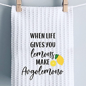 PWHAOO Lemonade Kitchen Towel When Life Gives You Lemons Kitchen Towel Gift for Fruit Lovers (Gives You Lemons Towel)