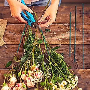 POLIUMB Green Plant Stakes Garden Wood Plant Support Stakes, Sturdy Wooden Floral Bamboo Sticks, Garden Sticks Sign Posting (18 inches-25 Pack)