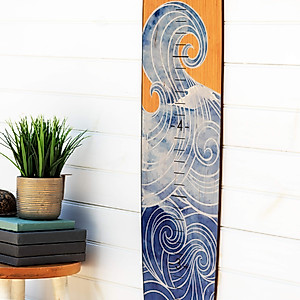 Headwaters Studio Surf Board Growth Chart - Wooden Surfboard Decor, Small Surfboard, Baby Growth Chart for Wall, Grow Chart, Baby Wall Growth Chart, Baby Measuring Board - Wave - 57"x10"x1/4"