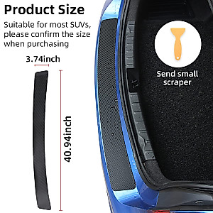 Ziciner Car Rear Bumper Protector Guard, Anti-Scratch Carbon Fiber Trunk Door Sill Protection Strip Sticker, Universal Vehicle Trim Cover Accessories for Car, Truck, SUV, Van (41×3.75 in, Black)