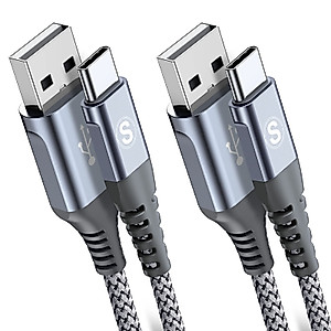 sweguard USB Type C Charger Cable [2-Pack,10ft+10ft] iPhone 16 15 Charger Braided USB C Cord for iPhone 16 15 Pro Max Plus,Samsung Galaxy S24 S23 S22 S21 S20 S10 S9 Note Flip A53 A15,Pixel LG Moto PS5
